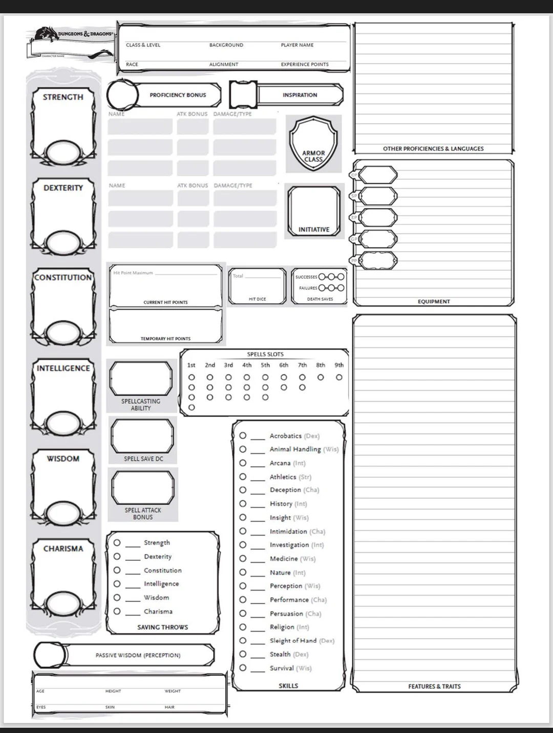Rearranged Character Sheet | Scrolller