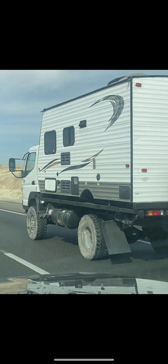 lifted flatbed truck and an actual camper on the back 🤯 | Scrolller