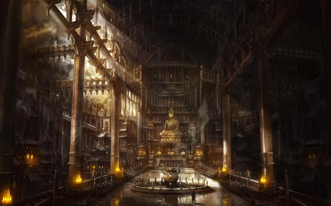 Buddhist temple by artist min seub Jung | Scrolller