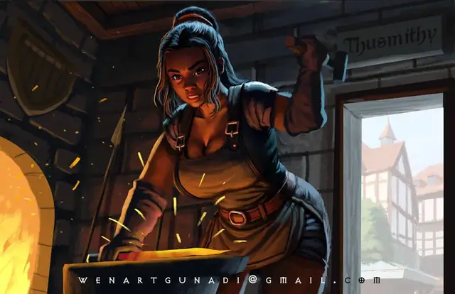 [OC] blacksmith woman - by me | Scrolller