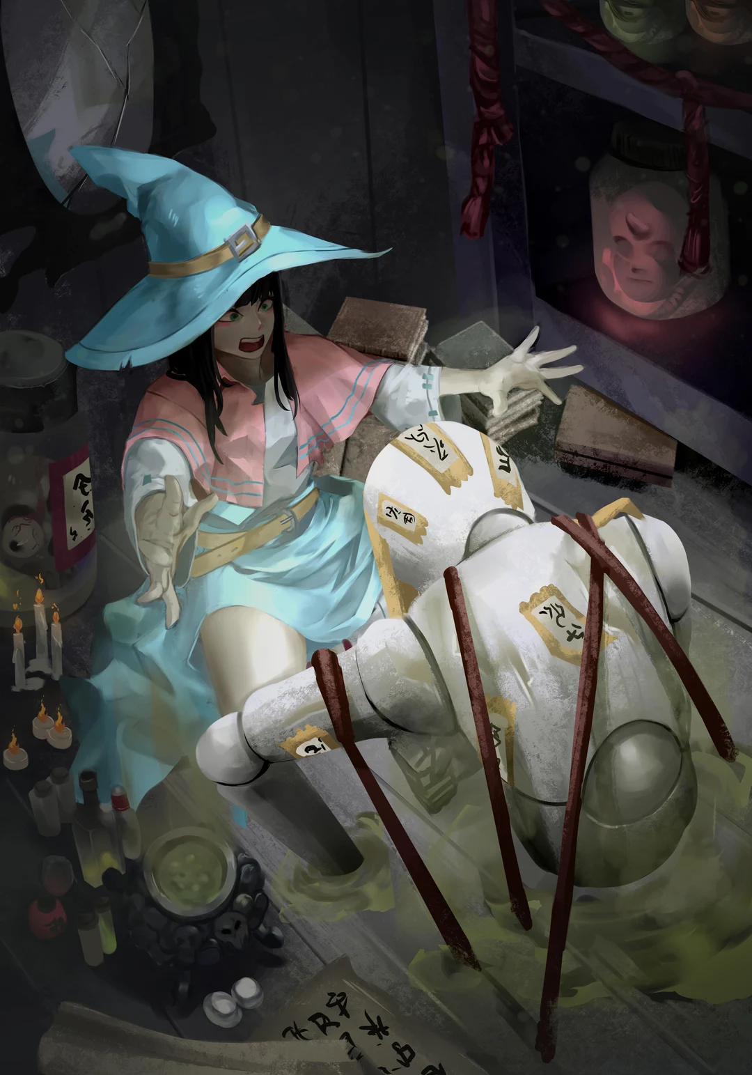 Wha... what the hell did I summon?? (art by me: vinoillust) | Scrolller