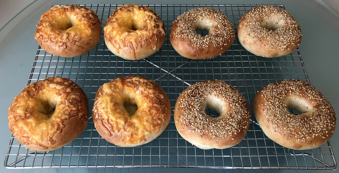 Cheesy and sesame bagels. Shaping bagels is such a therapeutic outlet for me. | Scrolller