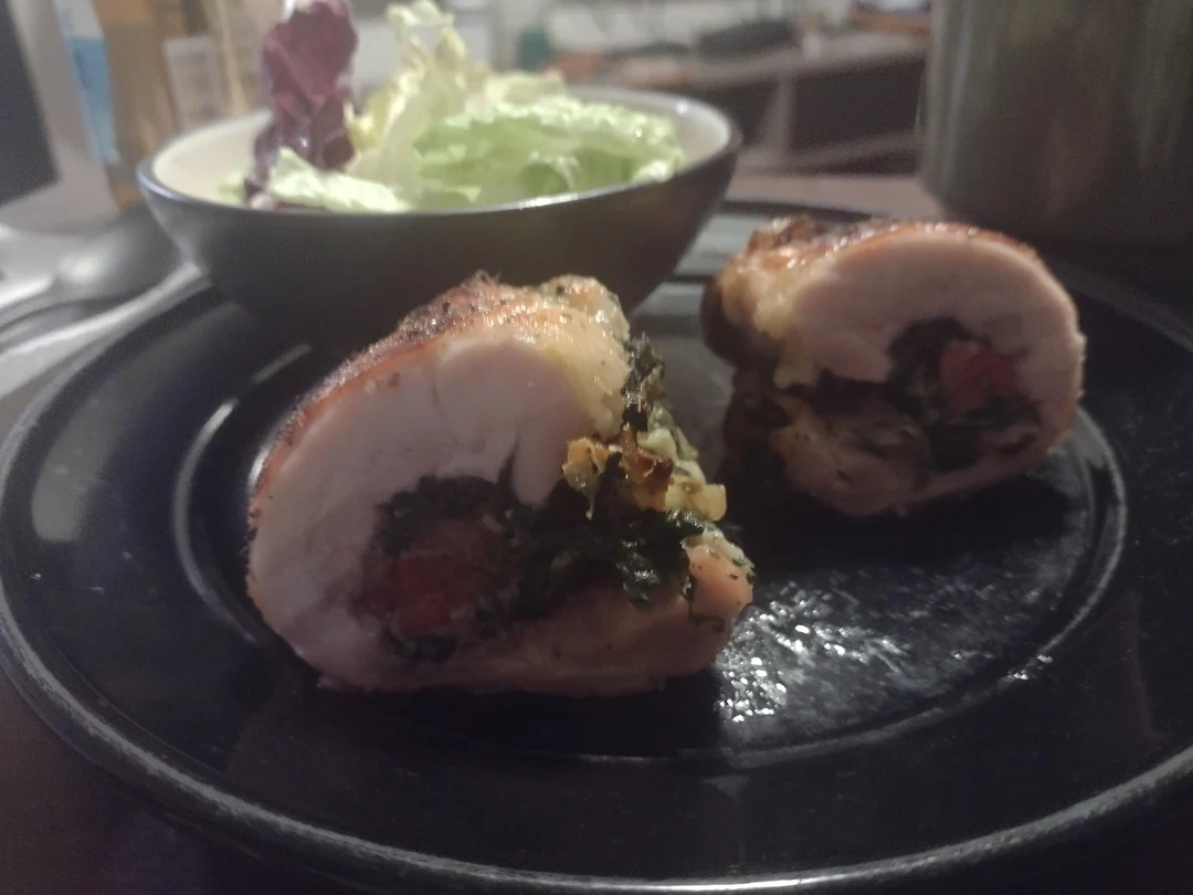 Roulade with a side salad and a cup of smoked lasagna soup 🍲 | Scrolller