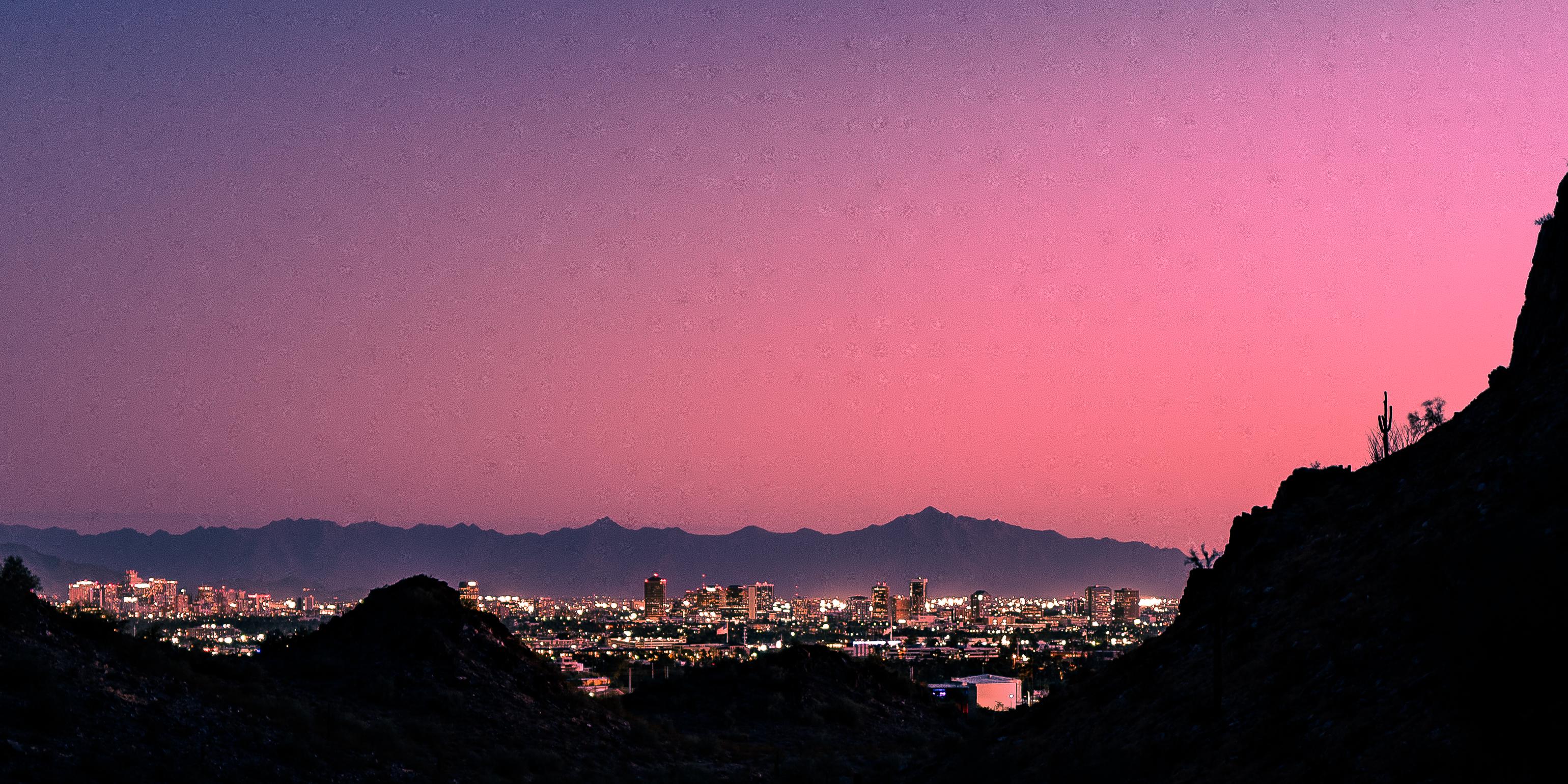 Phoenix at Dusk, view from near the Piestewa Peak Trailhead | Scrolller