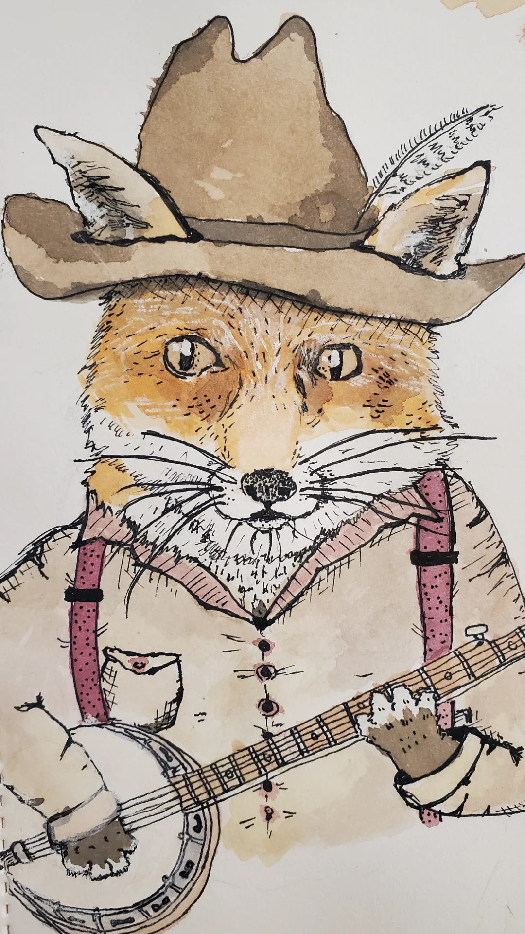 A tune from the woods, me, watercolor and pen, 2022 | Scrolller