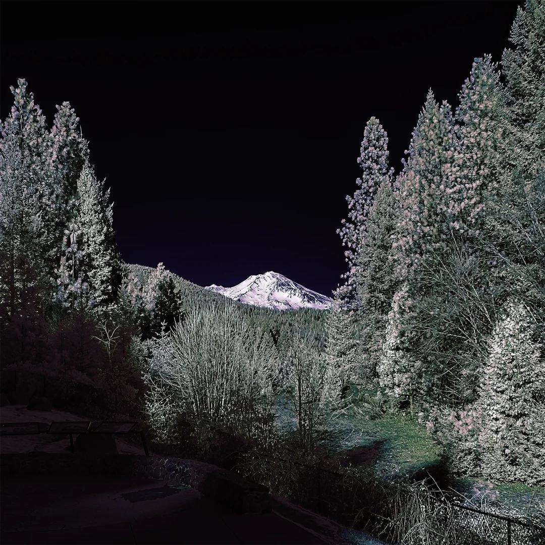 Mount Shasta from I-5 Castle Crags Vista Point @720nm colorized - 26 JAN 22 | Scrolller