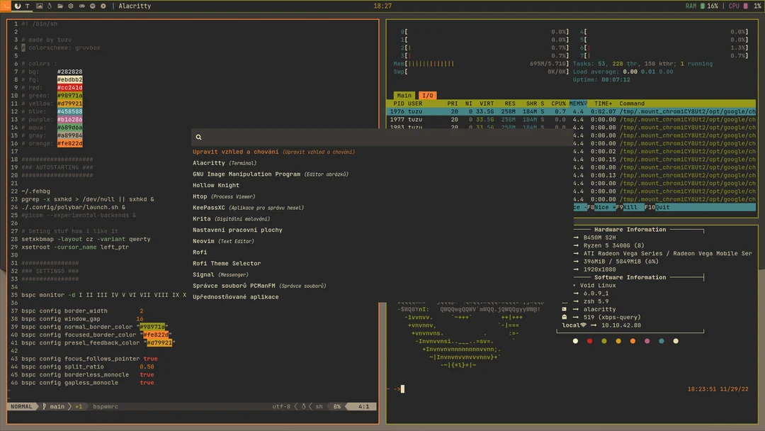 [bspwm] Gruvbox + Void | Scrolller