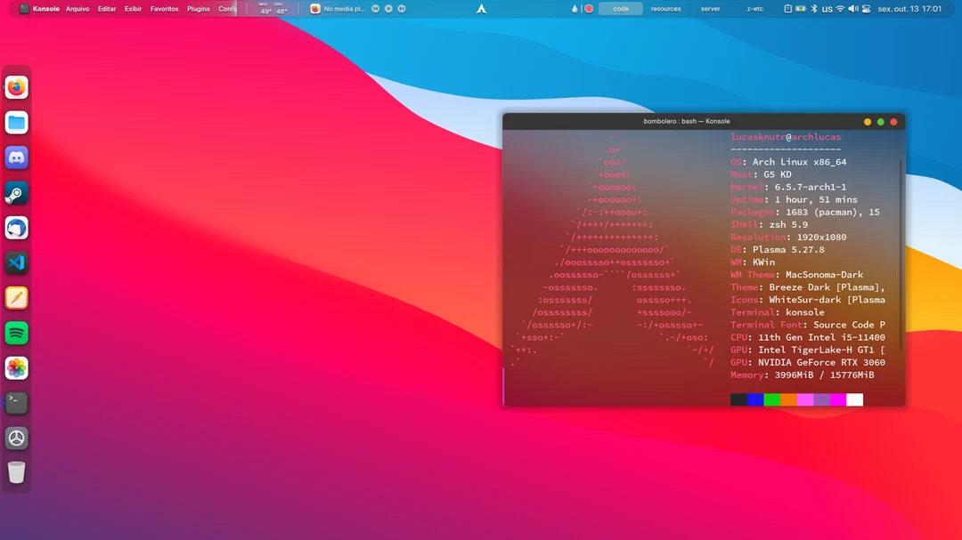 [KDE] Initial design for my new Arch install | Scrolller