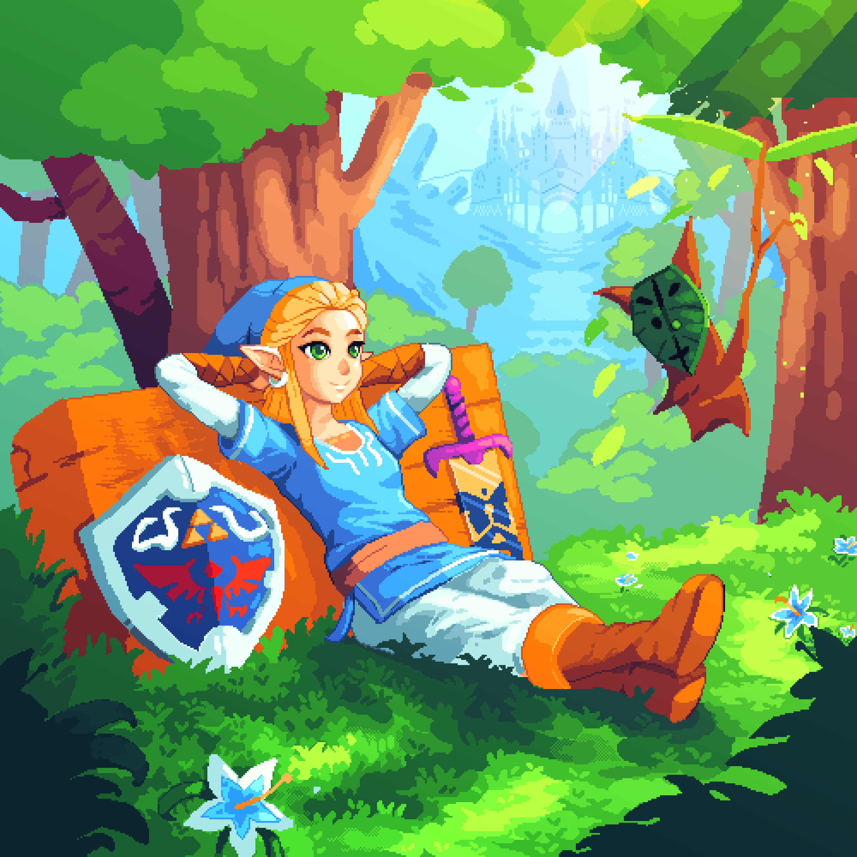 [BOTW] [OC] Chilling Zelda Pixel Art | Scrolller