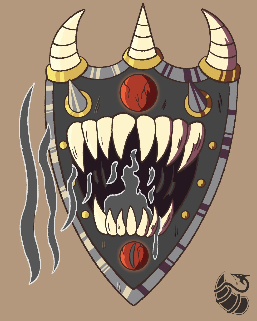 Shield of 1000 Screams, art_by_demons (me), digital, 2023 | Scrolller
