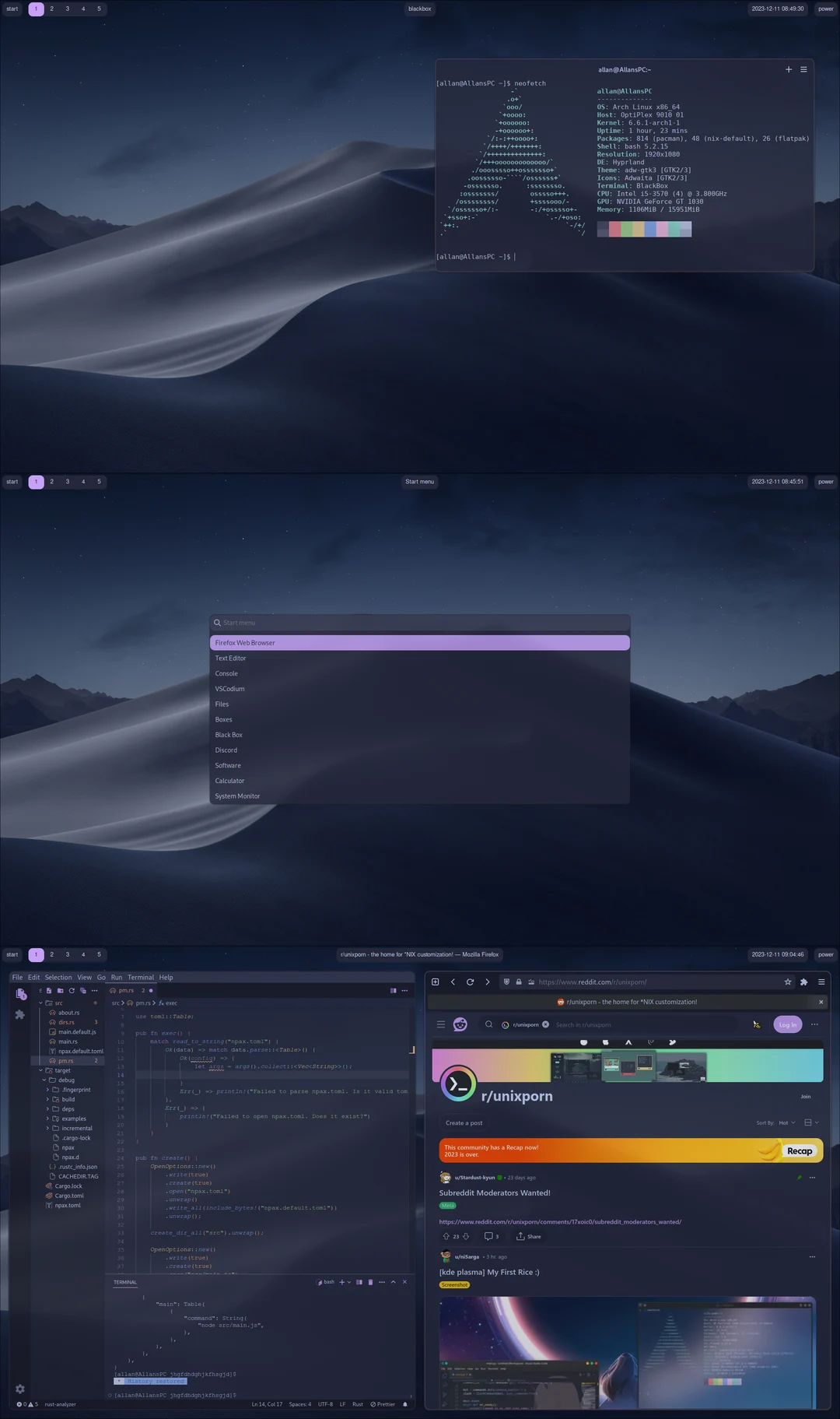 [Hyprland] rebuilt my gnome setup with hyprland | Scrolller