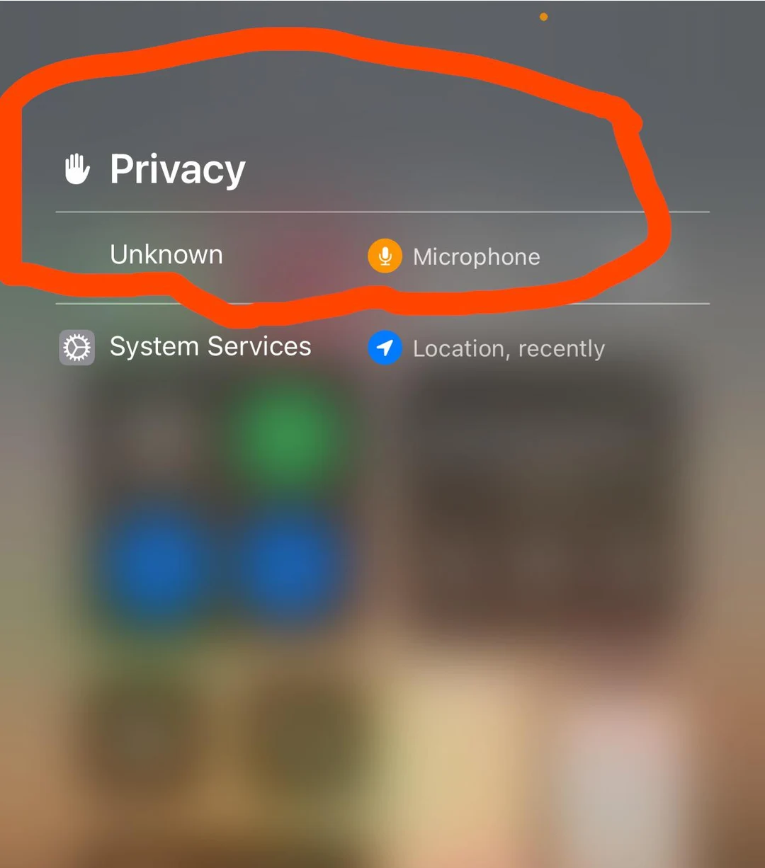 iPhone says microphone is on being used by unknown. Does any know why? Siri is off on my phone ...
