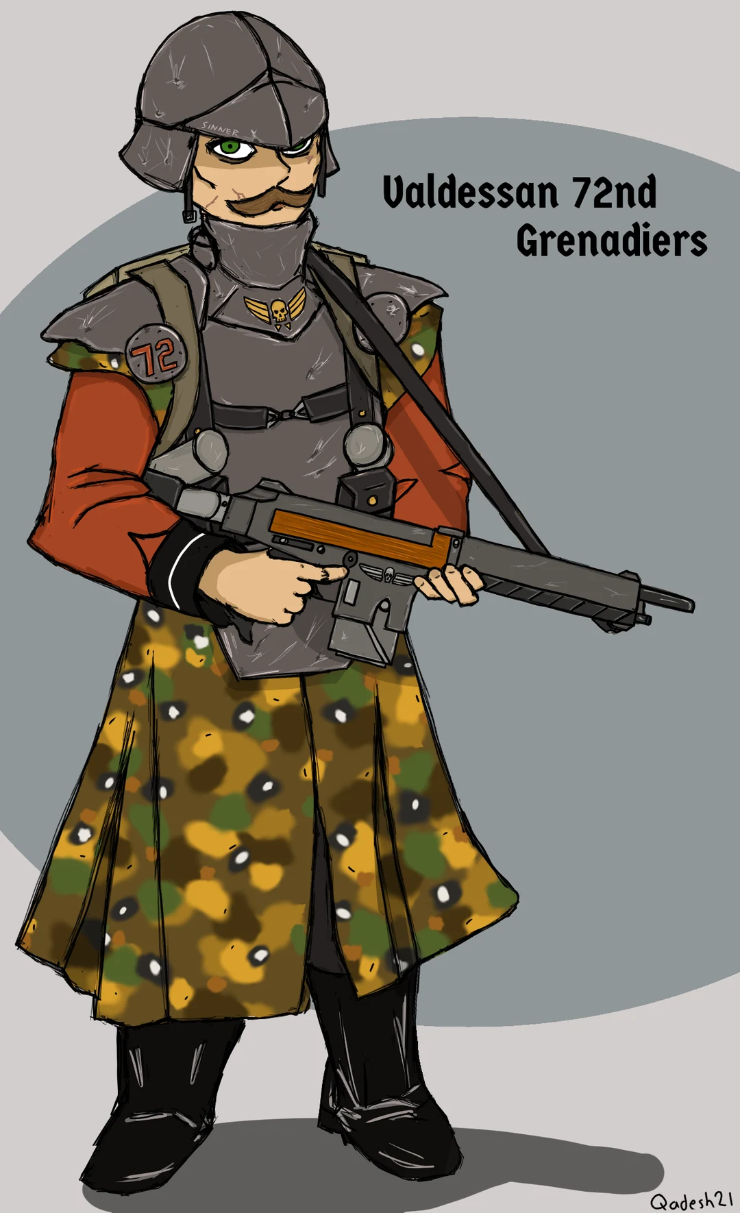 Valdessan Imperial Guardsman with camouflage M.37, by Qadesh21 | Scrolller
