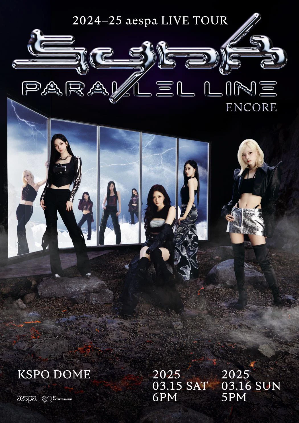 Aespa - 2024-25 aespa LIVE TOUR – SYNK : PARALLEL LINE – ENCORE (Announcement Poster) | Scrolller