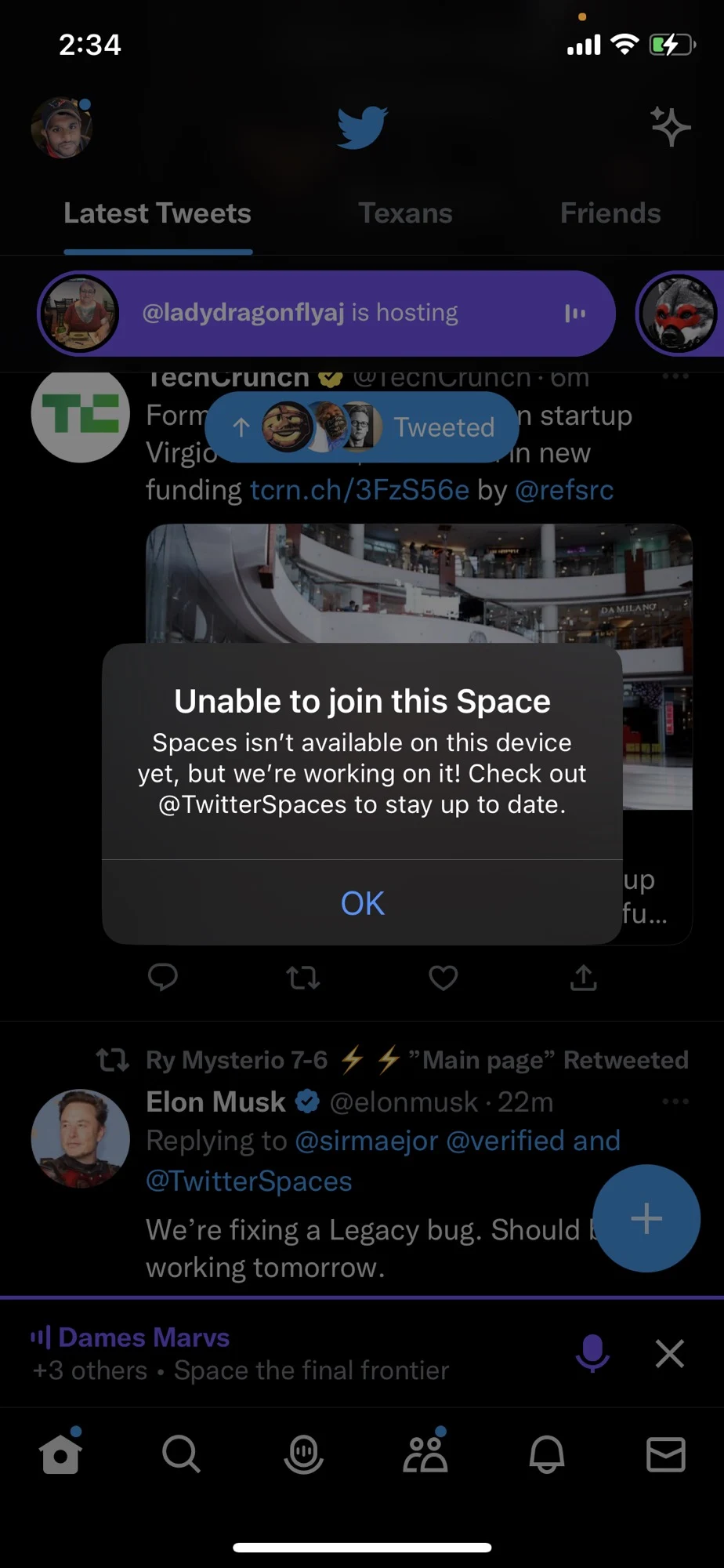 Many people can’t enter Twitter Spaces anymore. | Scrolller