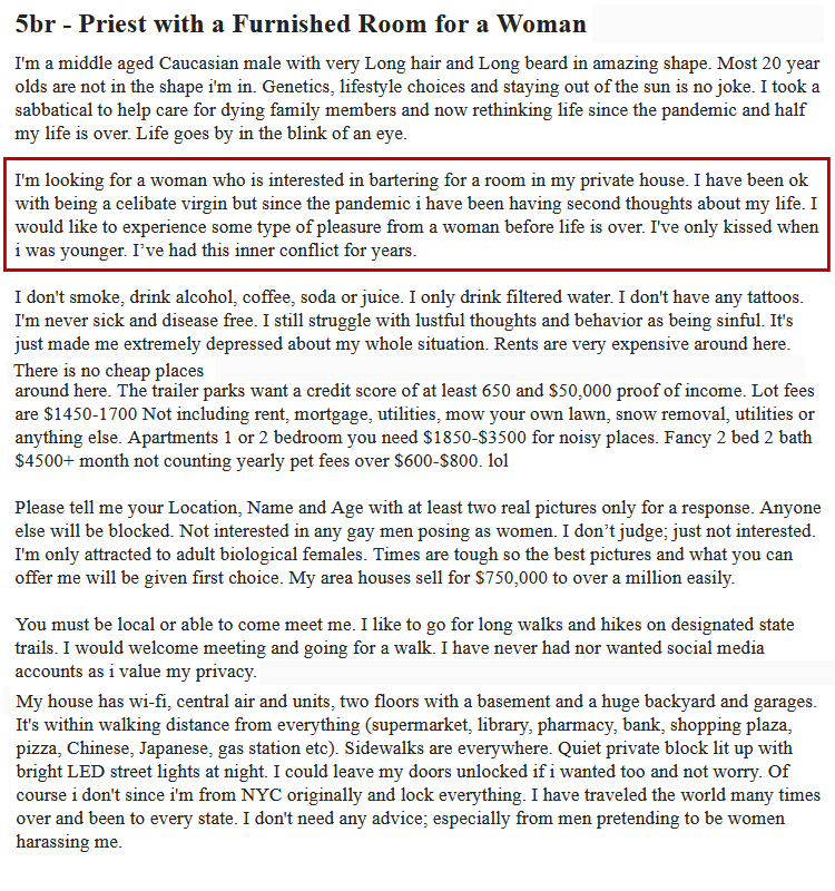 Strangest roommate ad I've ever seen | Scrolller