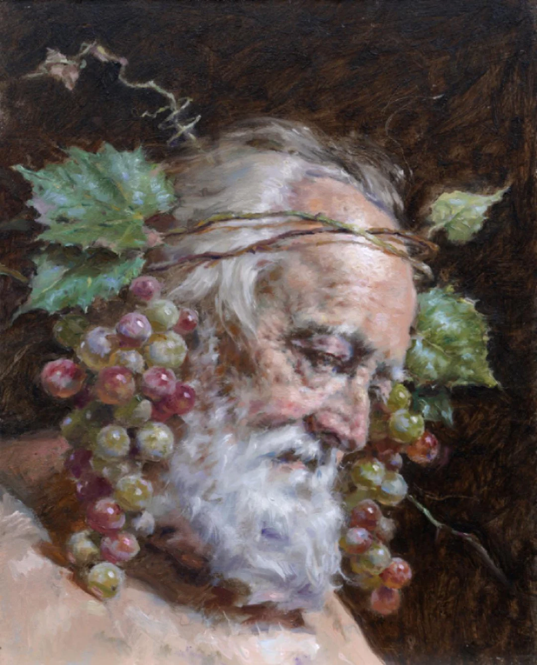 Tired Bacchus, Robert Liberace, oil on panel, 2022 | Scrolller