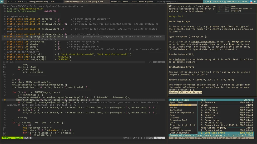 [DWM] slightly configured suckless tools | Scrolller
