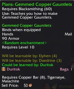 Can't learn blacksmith recipe | Scrolller