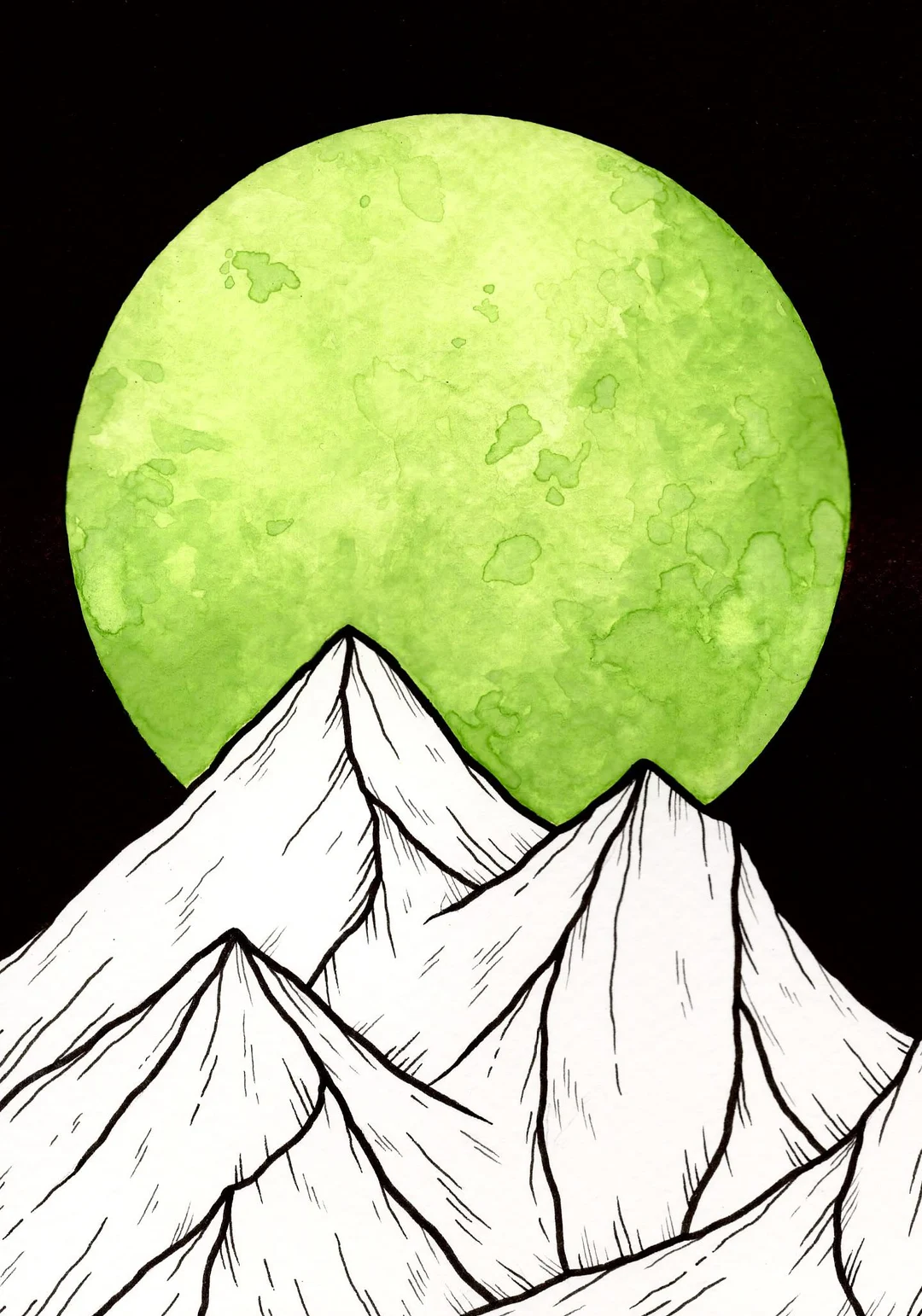 Moon, BlvckValor, Ink/watercolor, 2024. | Scrolller