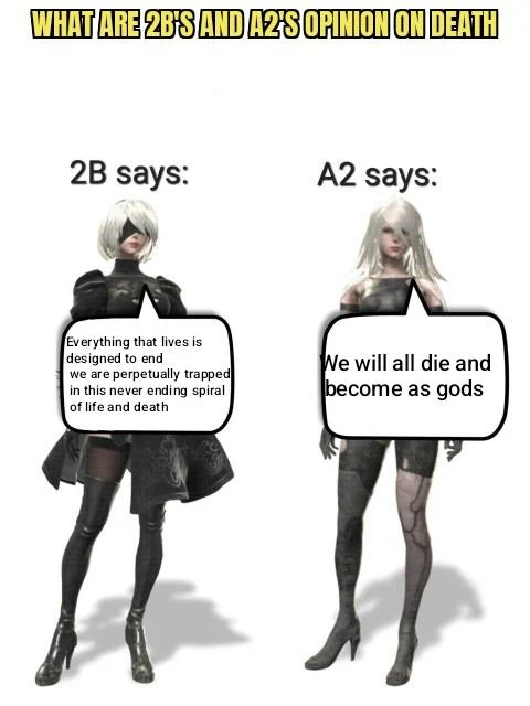 A2 shitpost with out of context spoilers for ending D | Scrolller