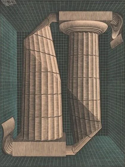 M. C. Escher - Doric Columns (1945) | Scrolller