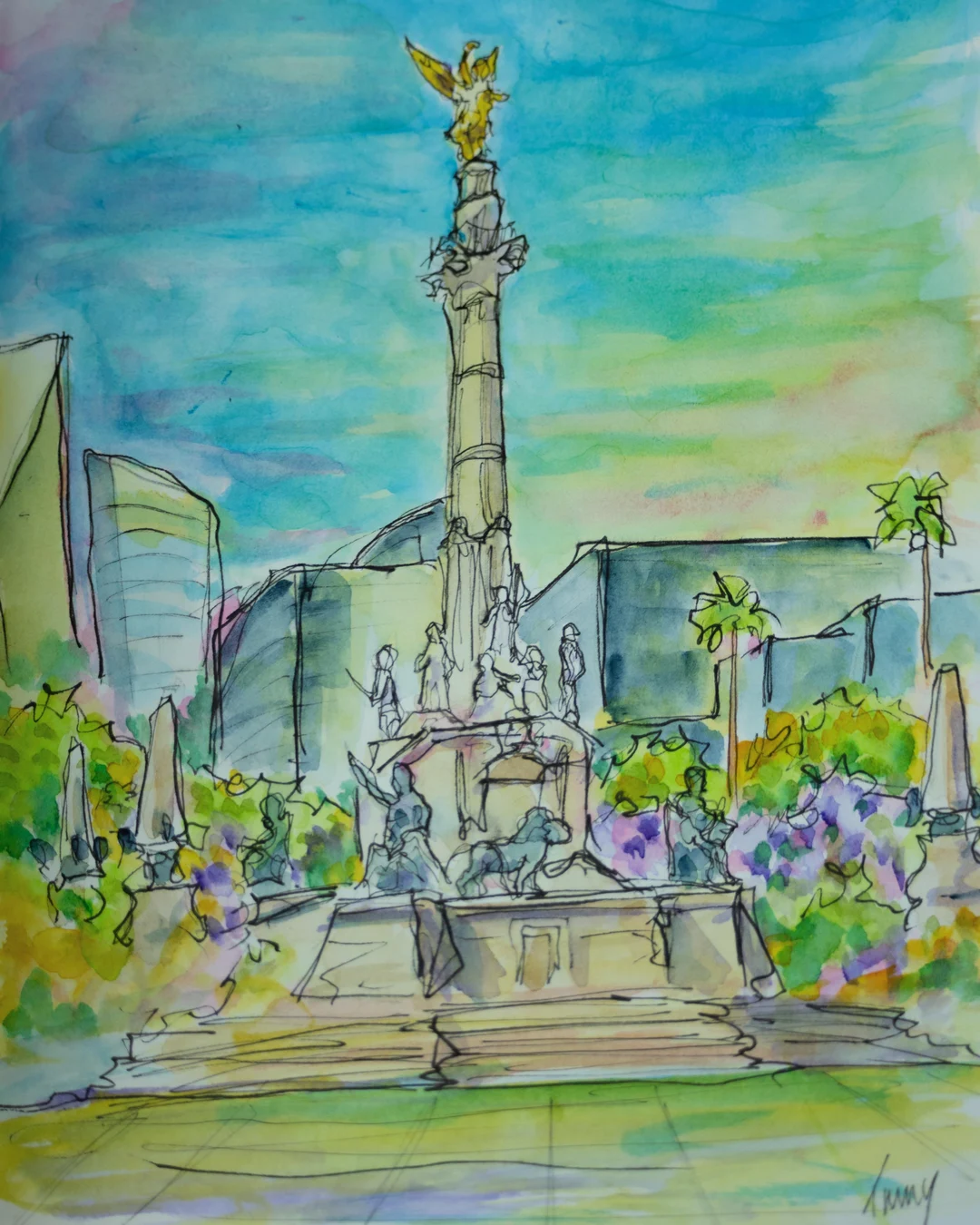 CDMX, Timmayay, Watercolor and Pen, 2024 | Scrolller