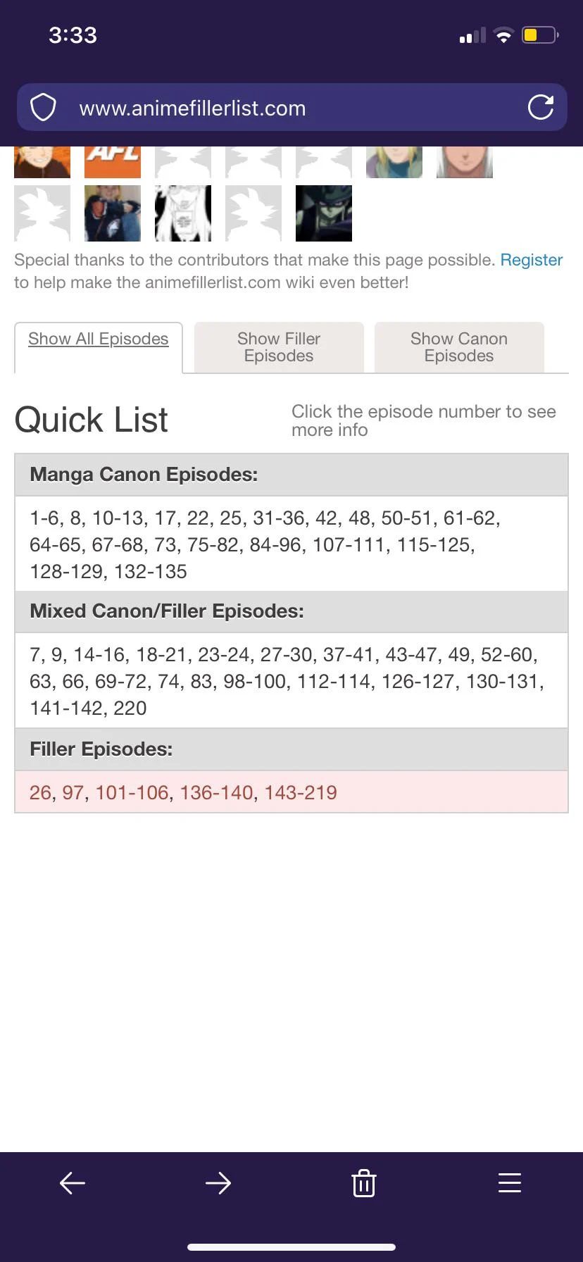 Is this filler list correct? It seems odd the entire last arc before the finale should be ...