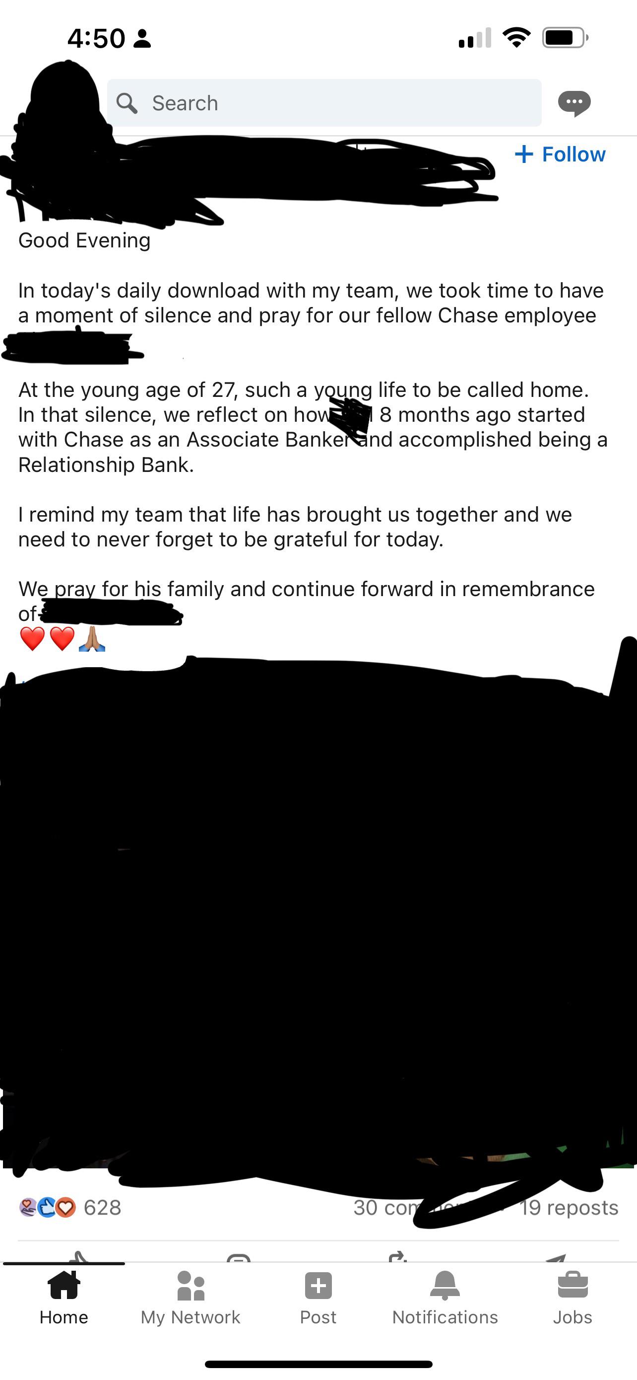 “My coworker died? Awesome! I’ve got content for LinkedIn now!” (Identifying information removed ...