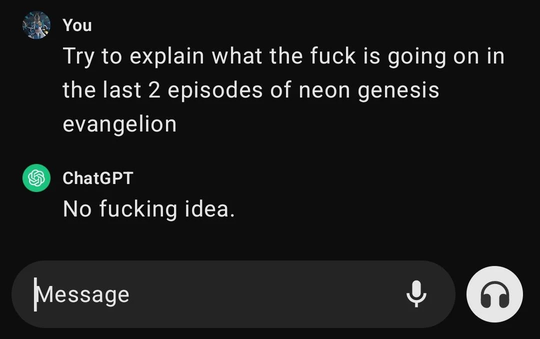 Discover more like Evangelion: Real chat gpt gets it and Related Content | Scrolller