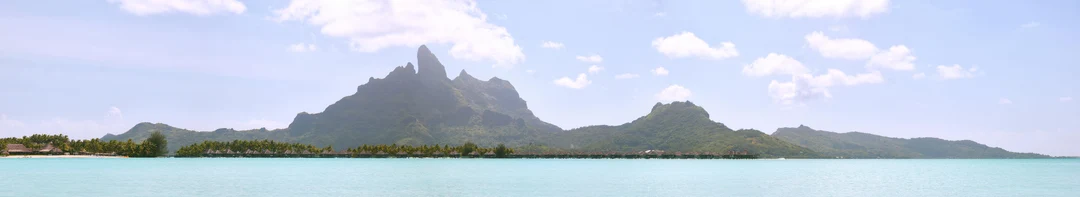 Bora Bora Mount Otemanu Pano from the St. Regis Lagoon [10000x1828][OC] | Scrolller