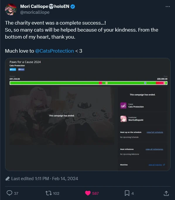 Calli's Charity event for Cats Protection has been a massive success! | Scrolller