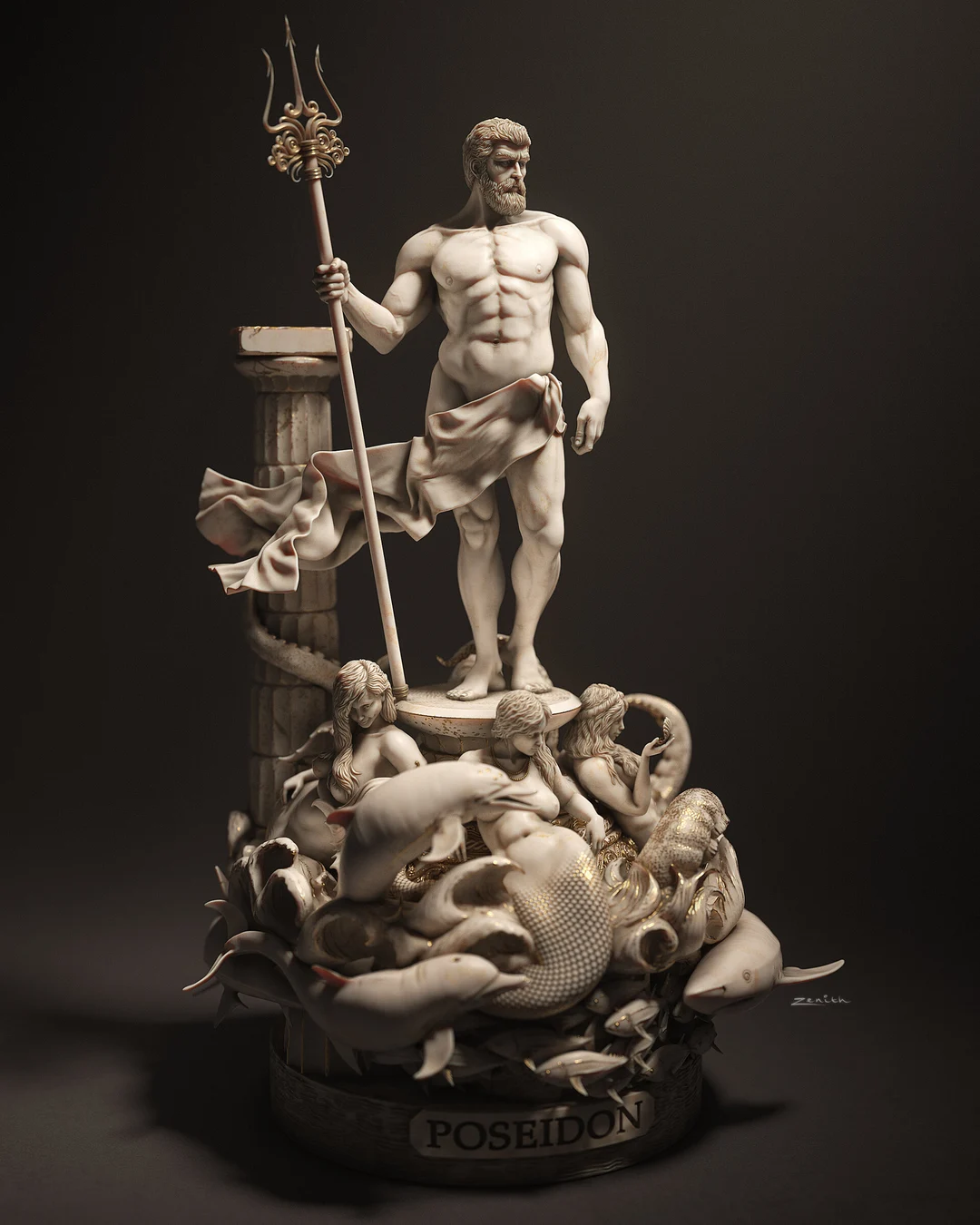 Poseidon, Doc Zenith, Digital sculpture, 2020 | Scrolller