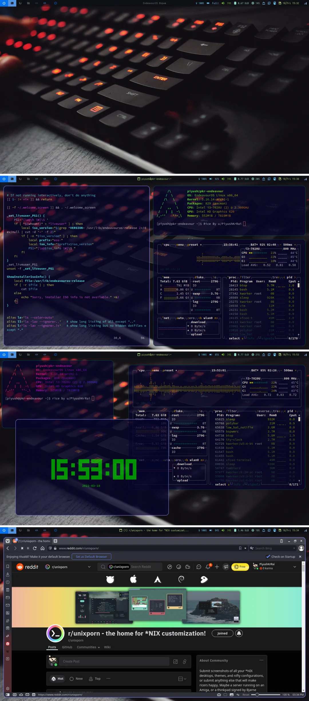 [BSPWM] Modified on EndeavourOS | Scrolller