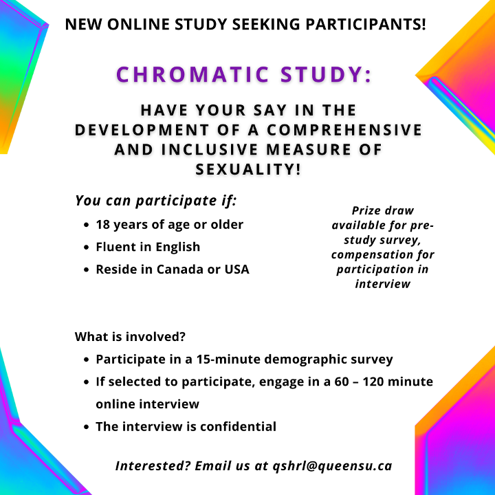 Help develop an INCLUSIVE and comprehensive measure of sexual wellbeing with Queen's University ...