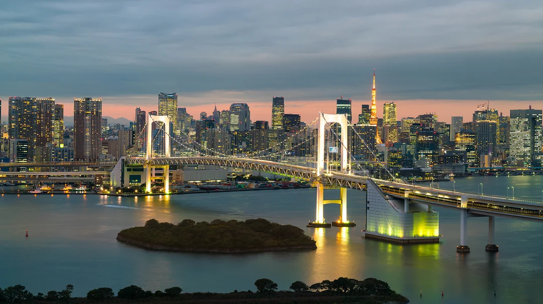 Tokyo Bay with the Rainbow Bridge | Scrolller