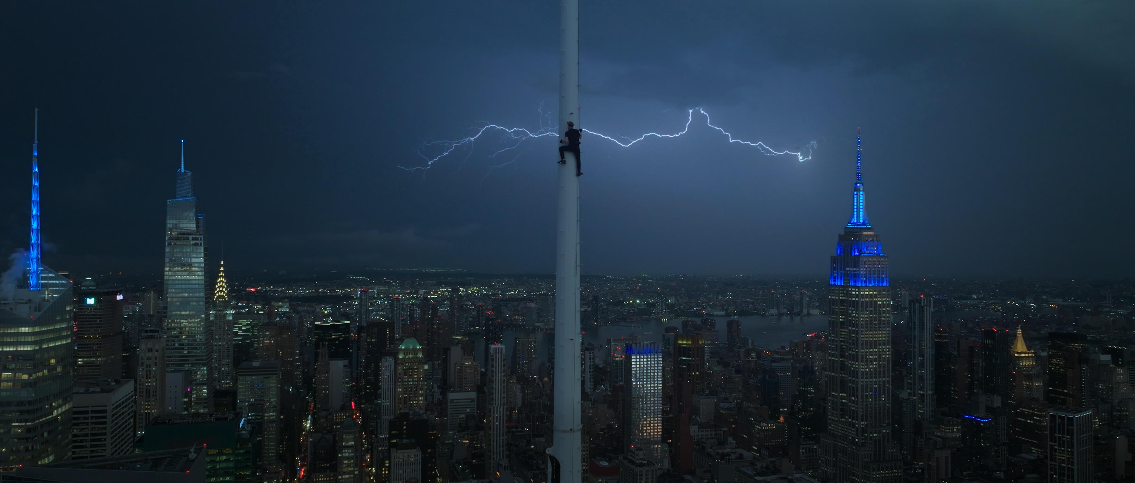 A photo I took of a free climber in a lightning storm | Scrolller