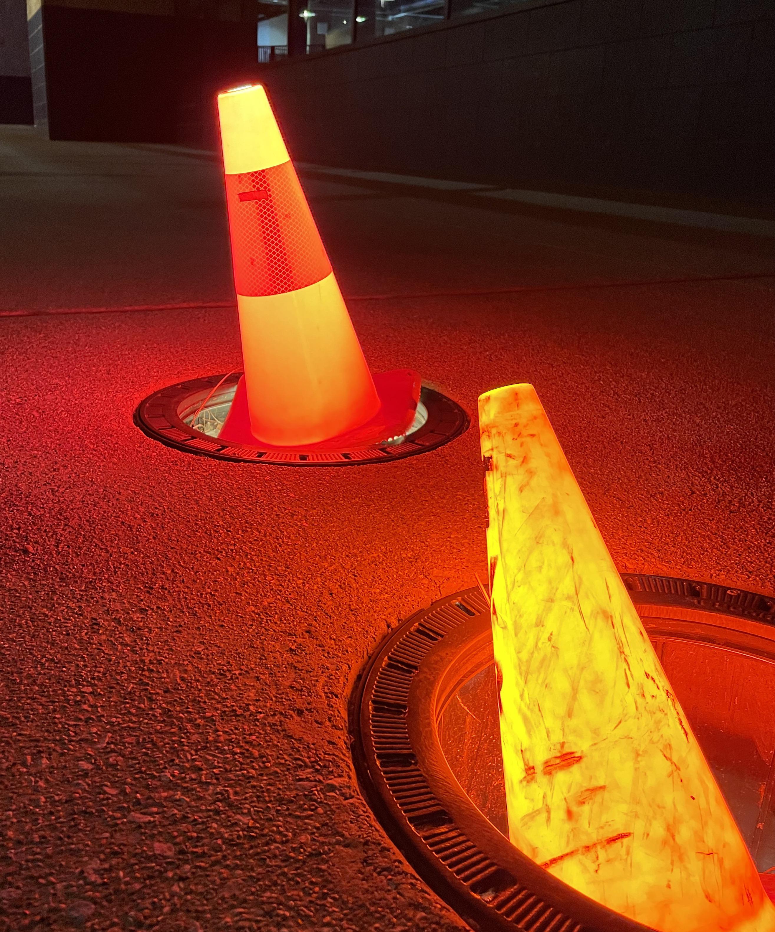 Glowing traffic cones | Scrolller