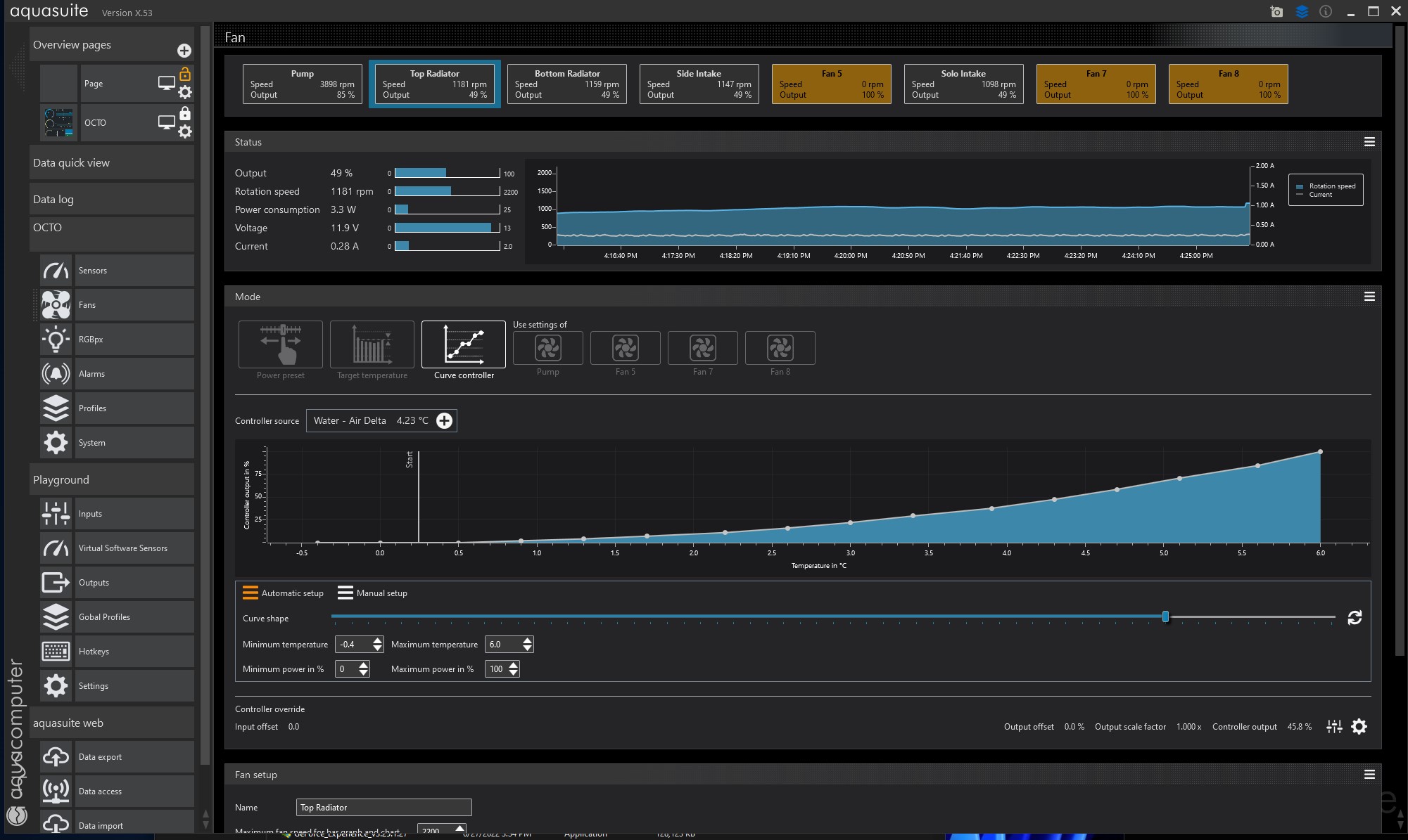 Aquasuite: fans throttle when run on delta-T (Coolant to Ambient) | Scrolller