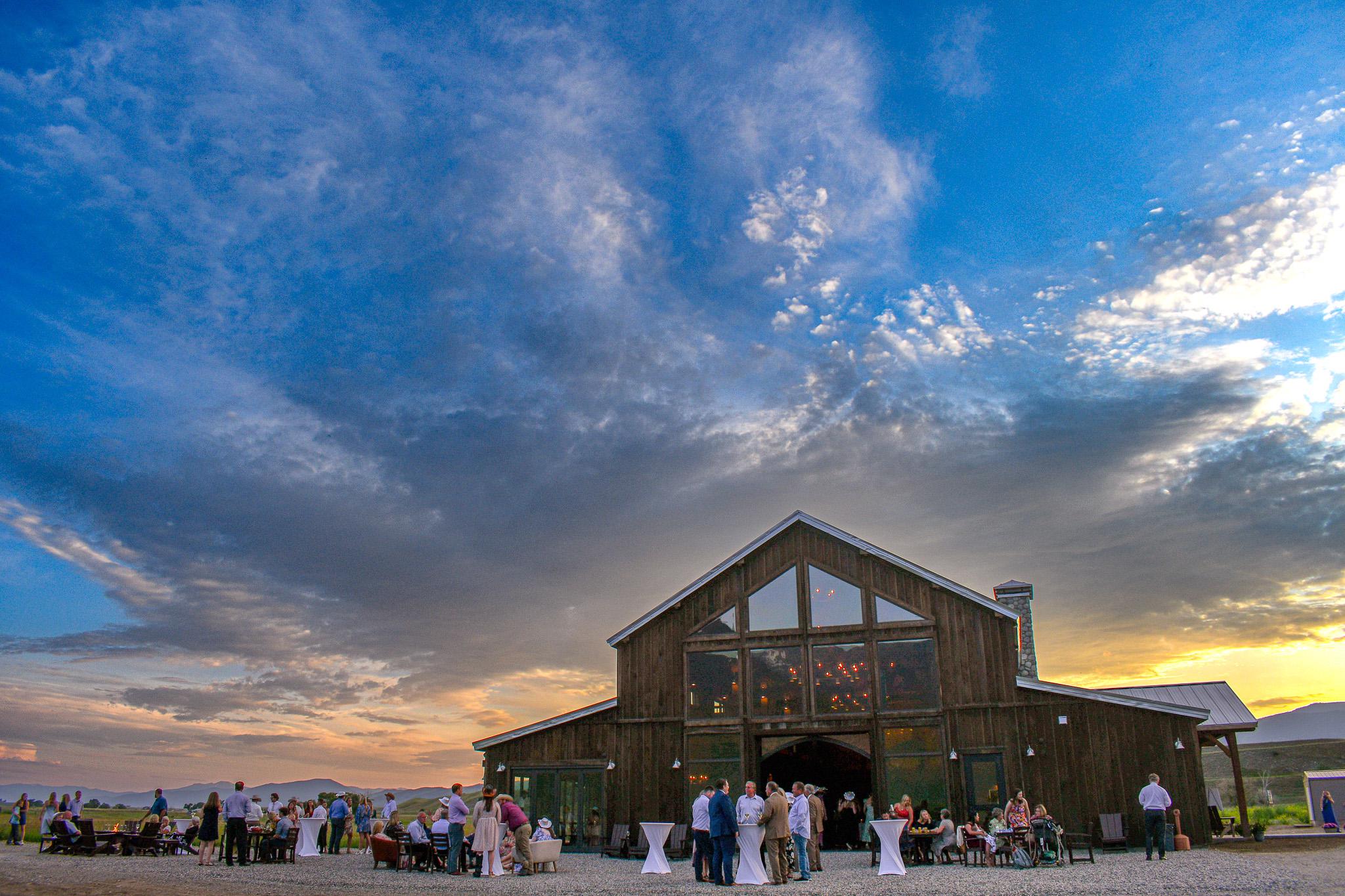Montana sunset over a wedding | Scrolller