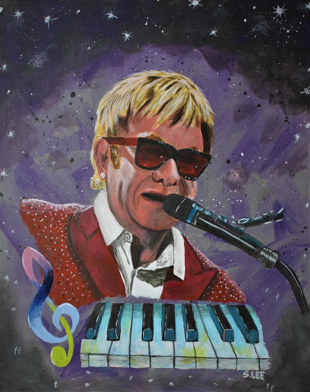 Sir Elton John, Me, Acrylic on Canvas, 2021 | Scrolller