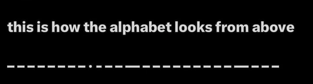 Alphabet Top View. Lol | Scrolller