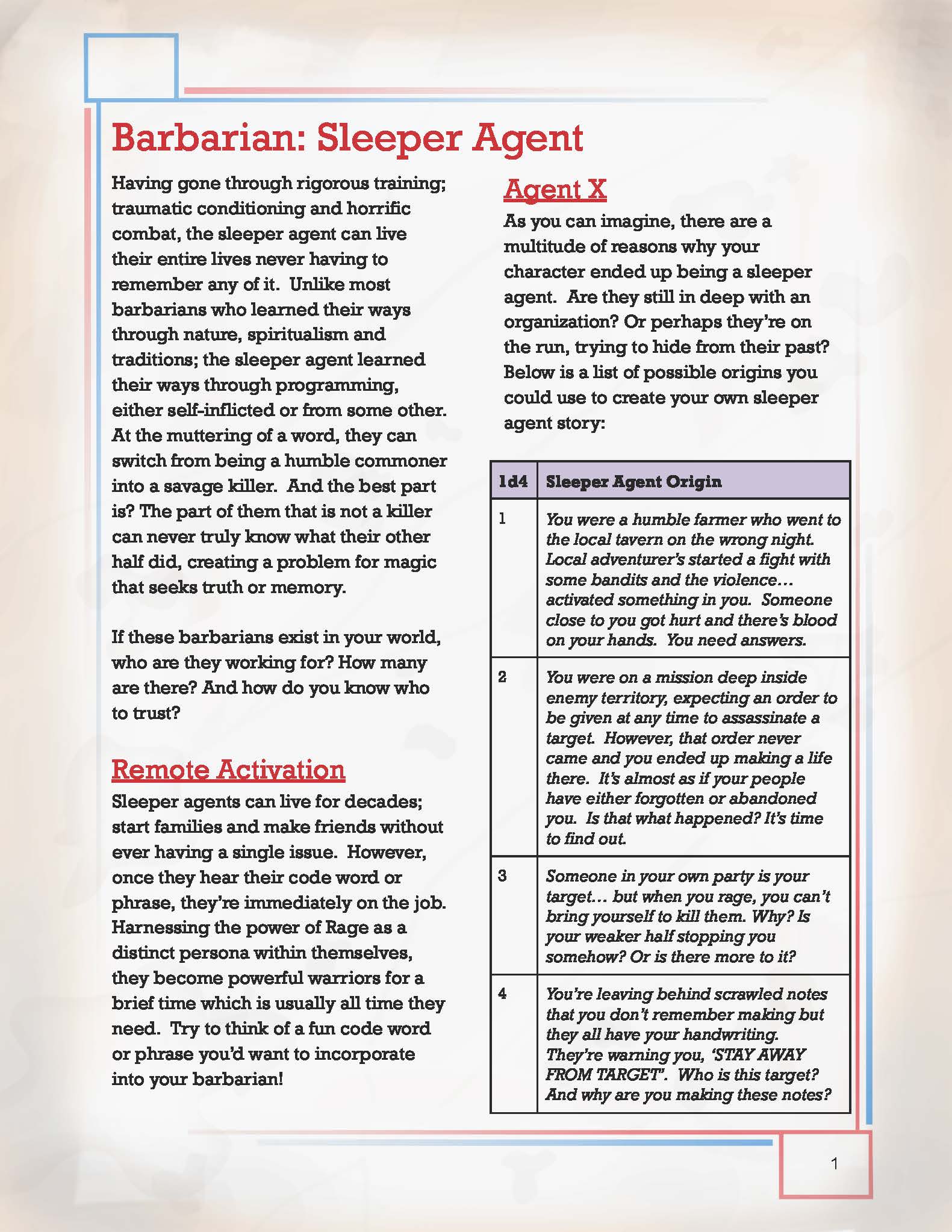 Barbarian: Path of the Sleeper Agent | Scrolller