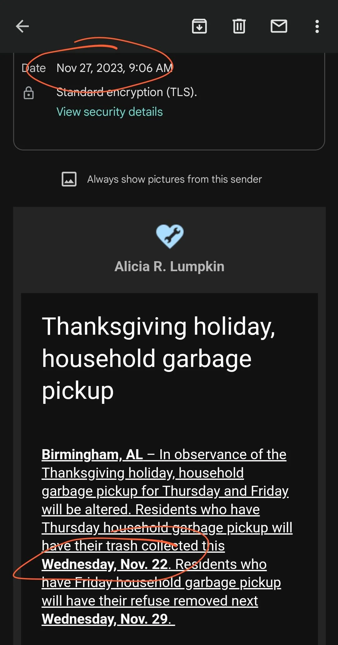 BHM "Heads up" Trash Pickup | Scrolller