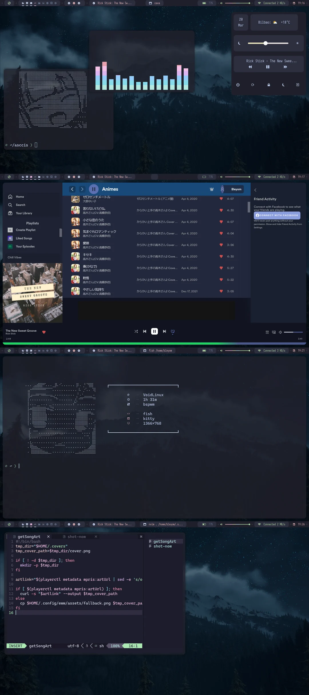 [bspwm] Aquarium based rice :) | Scrolller