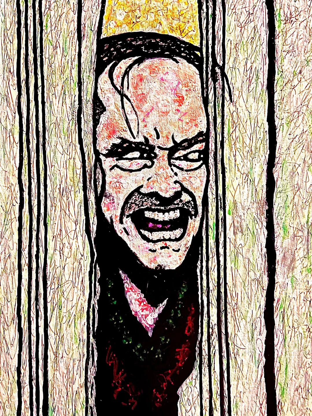 Here’s Johnny, me, acrylic, 2023 | Scrolller