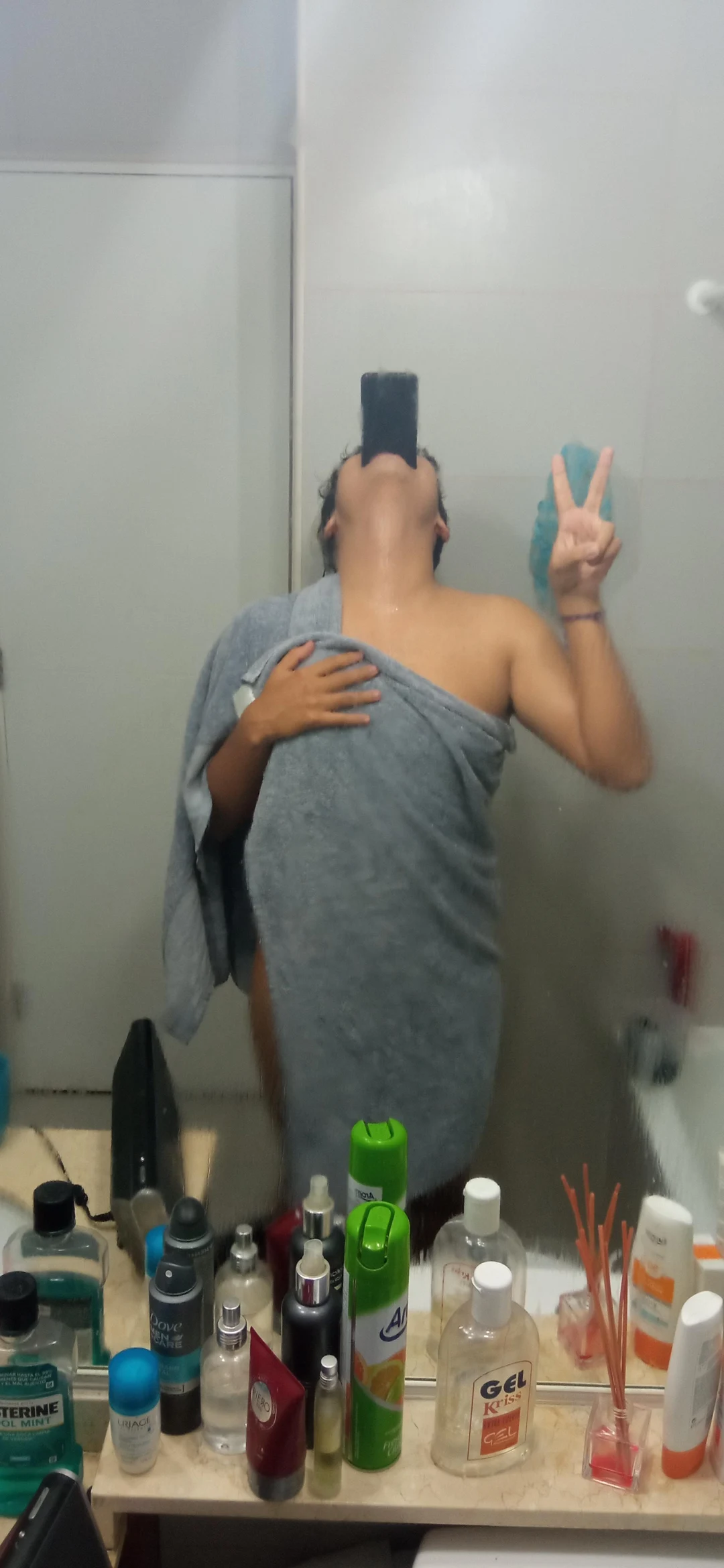 After Shower Selfie Scrolller