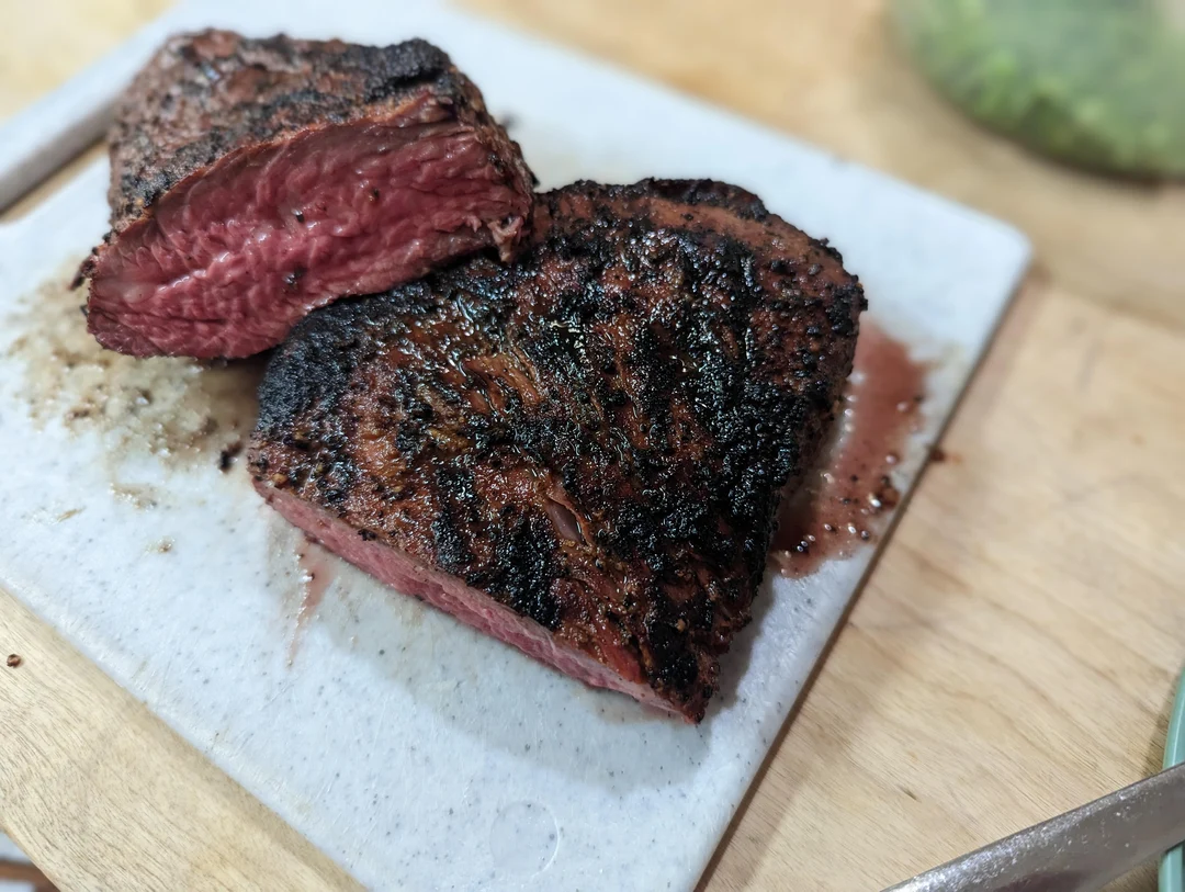 Tri tip reverse seared on Weber kettle work charcoal and oak chunks | Scrolller
