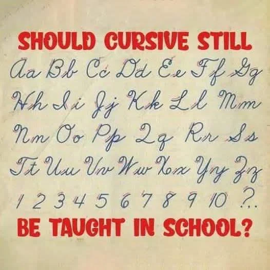 Cursive. Yes or No | Scrolller