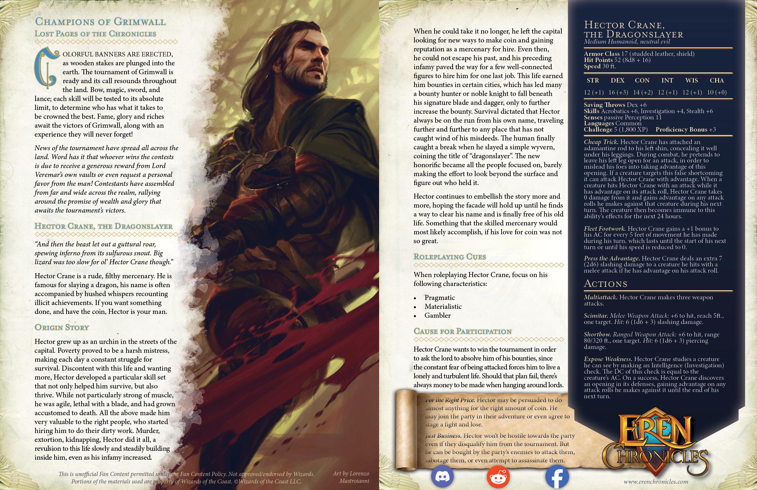 The Champions of Grimwall | Hector Crane the Dragonslayer [OC] | Scrolller